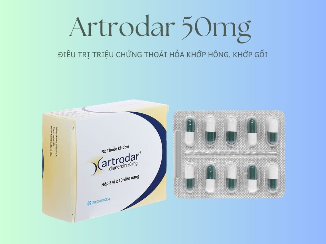 Thuốc Artrodar 50mg điều trị triệu chứng thoái hóa khớp hông, khớp gối