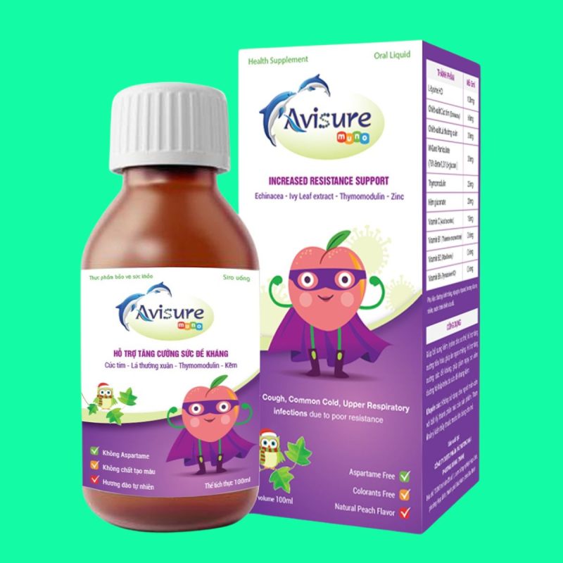 Avisure Muno chai 100ml hỗ trợ tăng cường sức đề kháng cho trẻ em