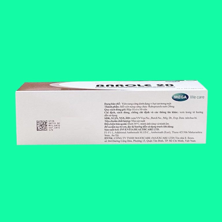 Thuốc Barole 20mg điều trị viêm loét do hội chứng trào ngược dạ dày ...