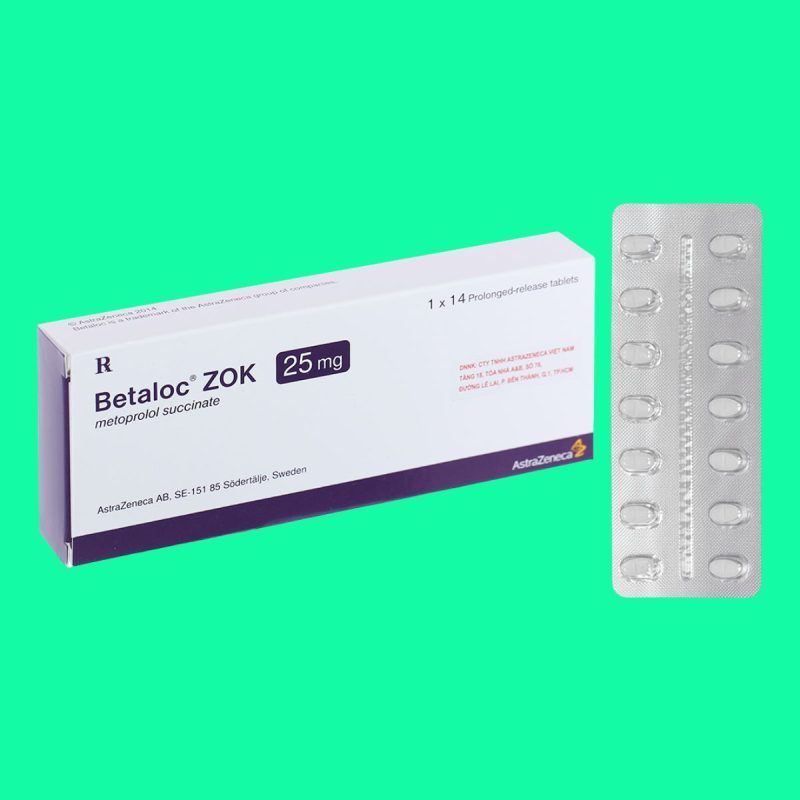 Thuốc Betaloc Zok 25mg kiểm soát huyết áp, điều trị đau thắt ngực