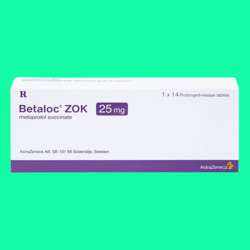 Thuốc Betaloc Zok 25mg kiểm soát huyết áp, điều trị đau thắt ngực