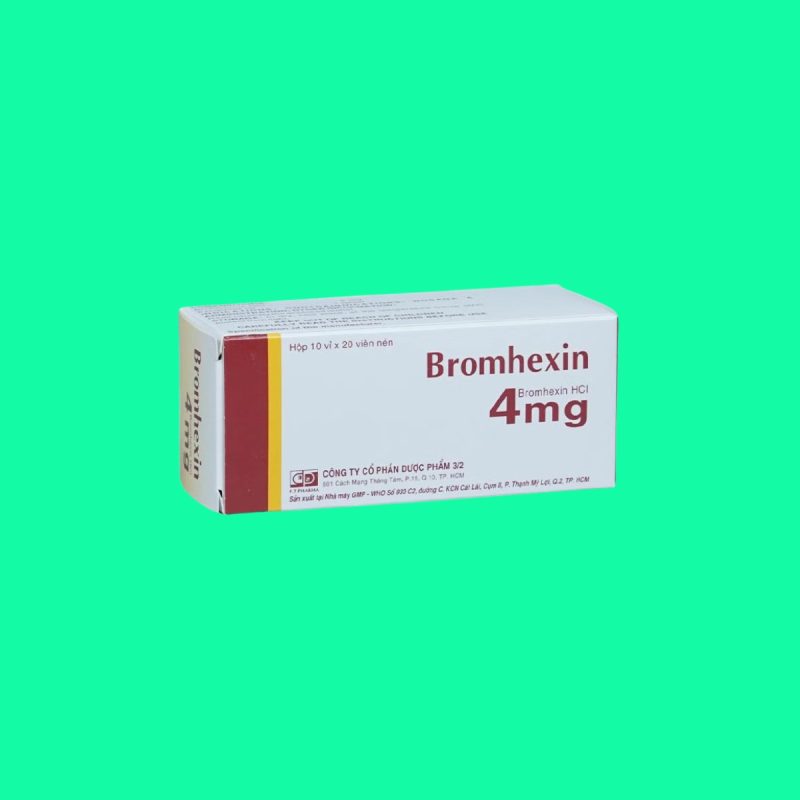 Thuốc Bromhexin 4mg FT Pharma điều trị rối loạn tiết dịch đường hô hấp