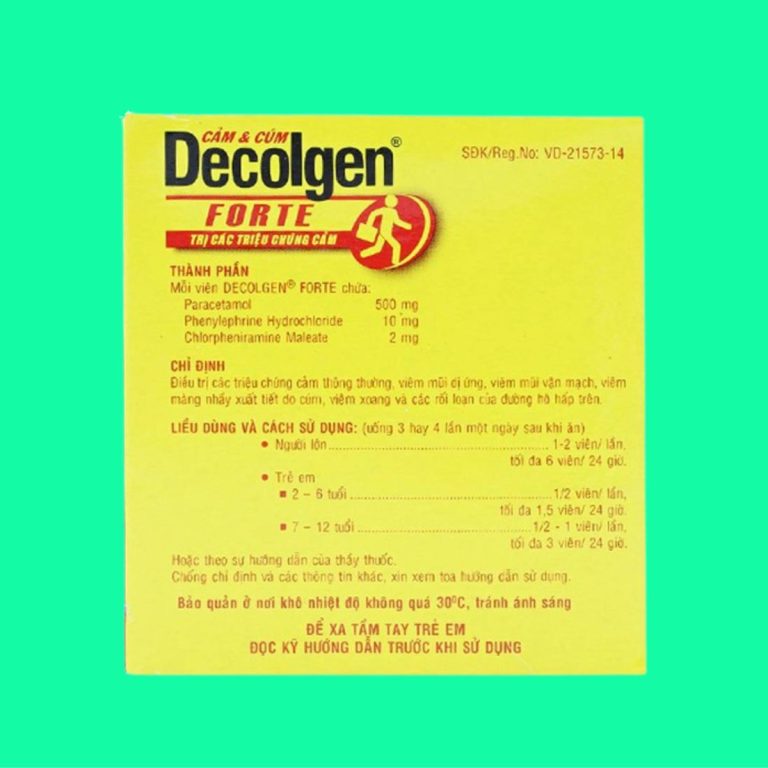 Decolgen Forte điều trị triệu chứng cảm, giảm đau nhức, sốt
