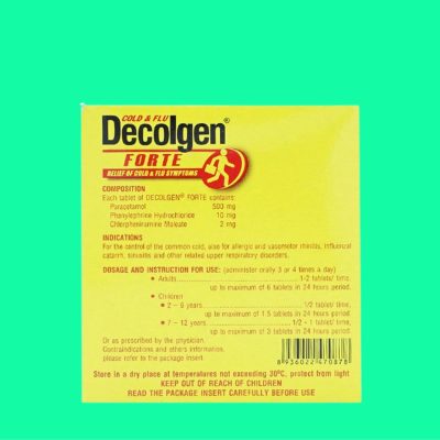 Decolgen Forte điều trị triệu chứng cảm, giảm đau nhức, sốt