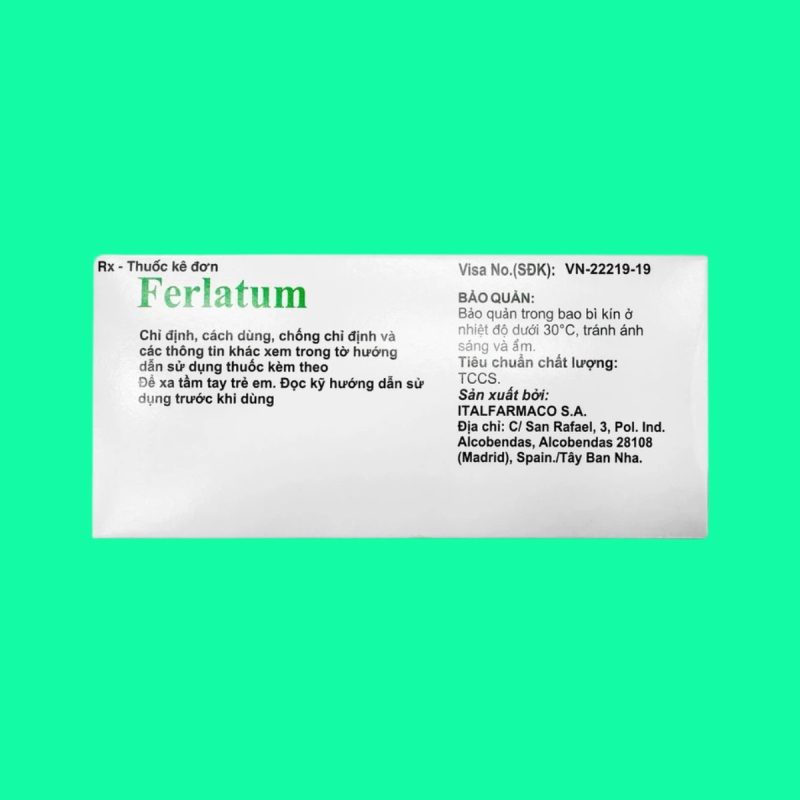 Thuốc Ferlatum 15ml điều trị tình trạng thiếu máu do thiếu sắt
