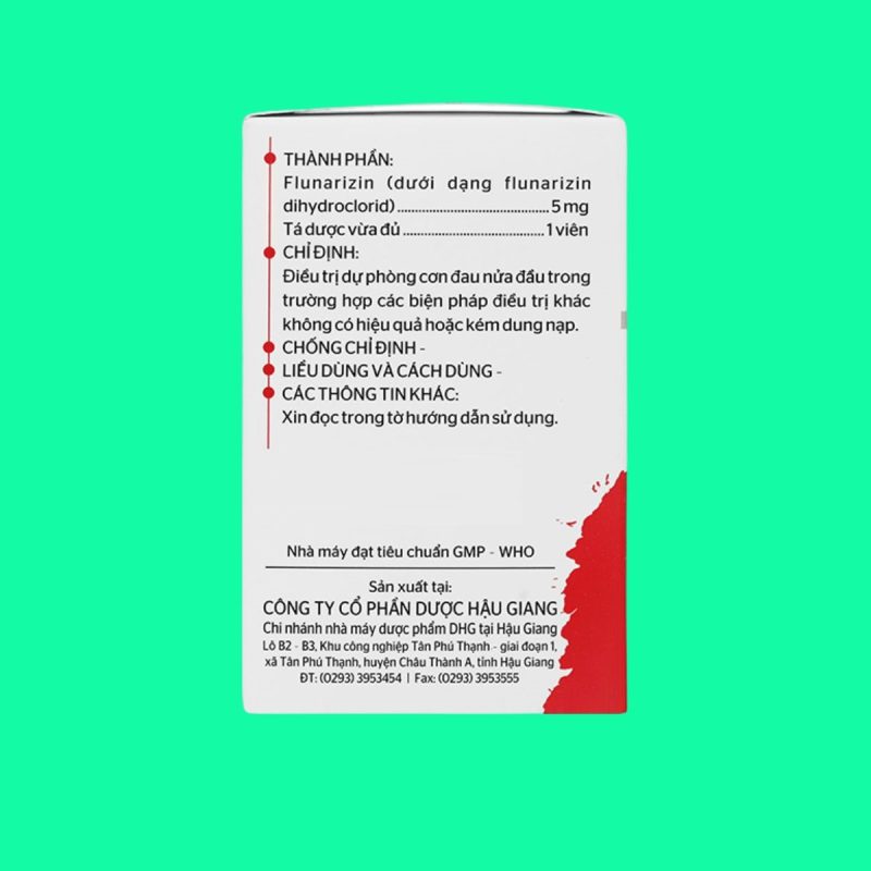 Thuốc Hagizin 5mg điều trị tình trạng đau nửa đầu ở người trưởng thành
