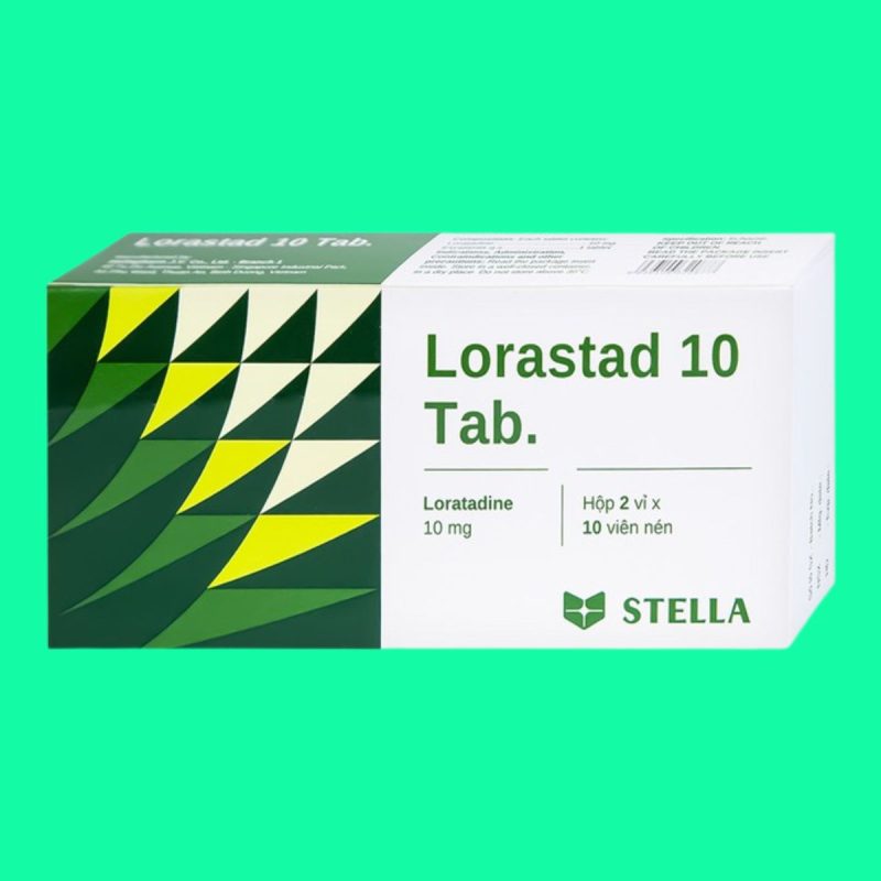 Thuốc Lorastad 10mg Tab giảm triệu chứng viêm mũi dị ứng, mày đay
