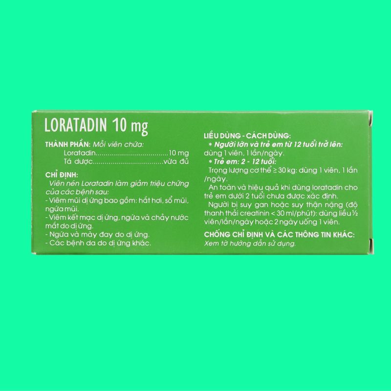 Loratadin 10mg Traphaco giảm triệu chứng ngứa, mày đay do dị ứng