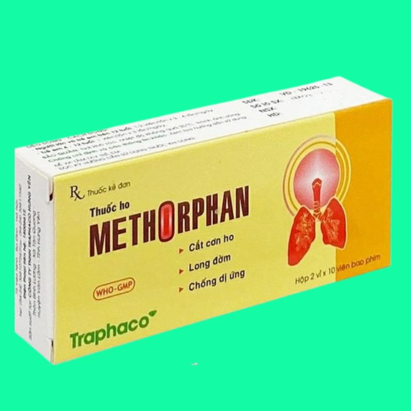 Thuốc Methorphan Traphaco hộp 20 viên giúp giảm ho, long đờm