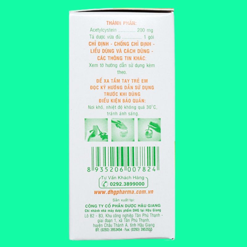 Thuốc Mitux 200mg DHG Pharma giúp tiêu nhầy trong bệnh lý hô hấp