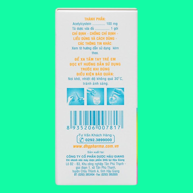 Thuốc Mitux E 100mg DHG Pharma giúp tiêu nhầy trong các bệnh hô hấp