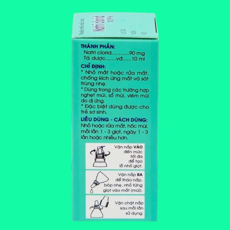 Thuốc Natri Clorid 0.9% Traphaco có tác dụng vệ sinh mắt và mũi