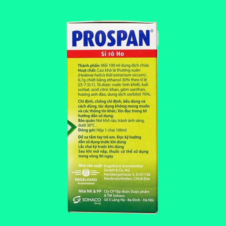 Thuốc Siro ho Prospan Engelhard 100ml hỗ trợ giảm ho, tiêu đờm
