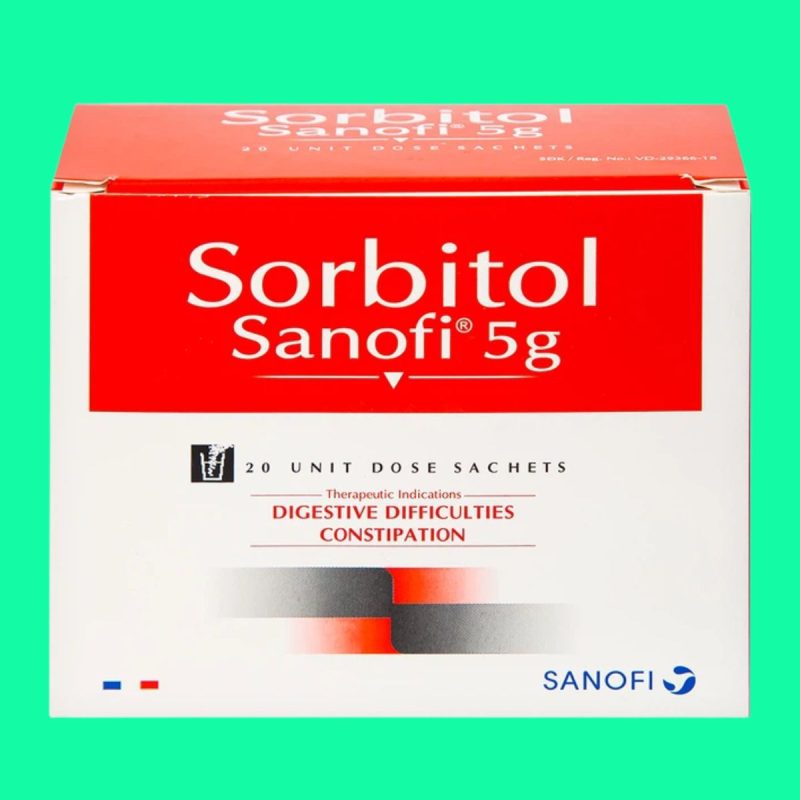 Thuốc Sorbitol Sanofi 5g có tác dụng điều trị táo bón, khó tiêu.