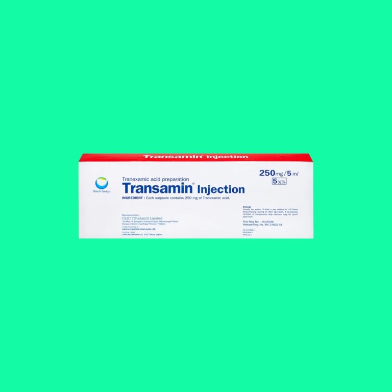 Thuốc Transamin Injection 250mg/5ml chỉ định trong chảy máu cấp tính