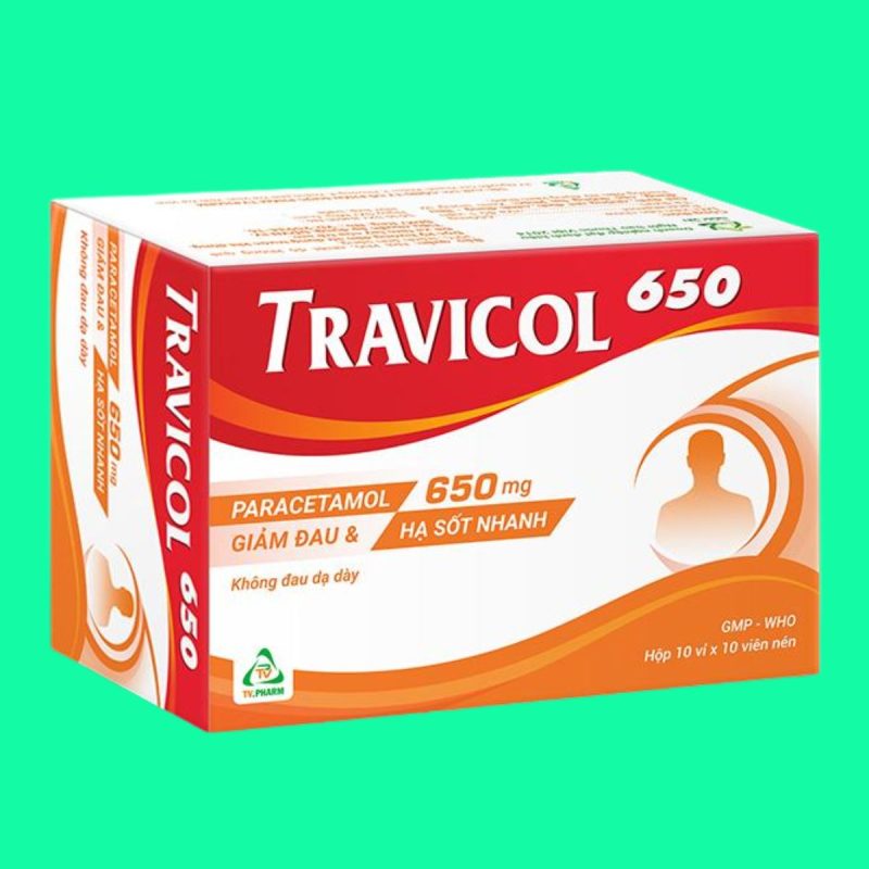 Thuốc Travicol 650 có tác dụng hạ sốt, giảm đau do nhiều nguyên nhân