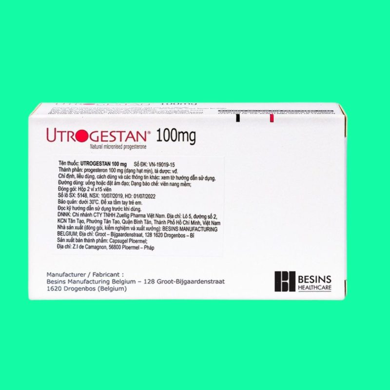 Thuốc Utrogestan 100mg điều trị rối loạn tiền kinh nguyệt, xuất huyết ...