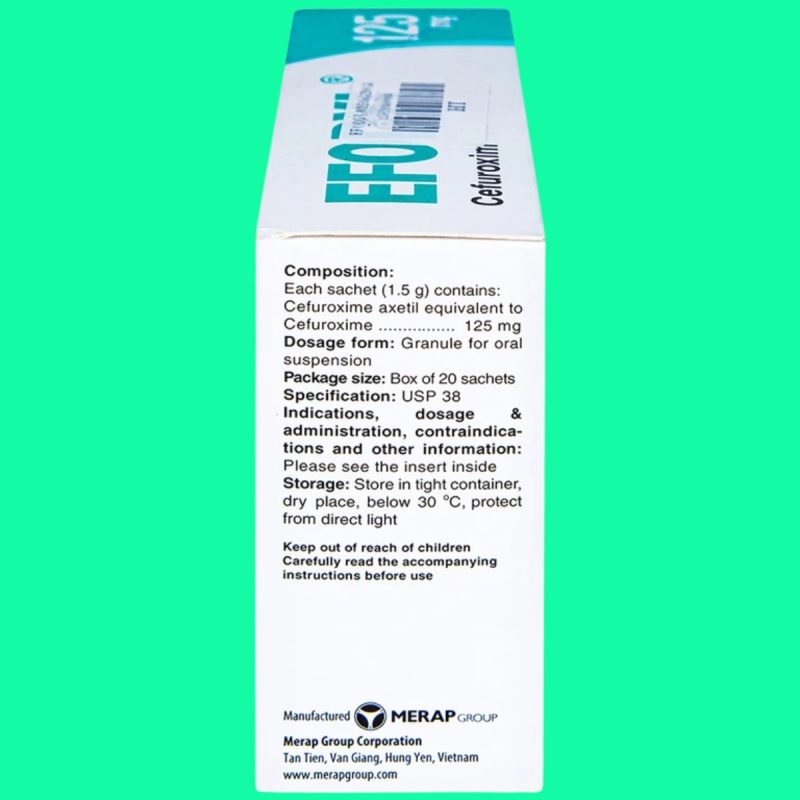 Efodyl 125mg Merap điều trị nhiễm khuẩn da và mô mềm không biến chứng