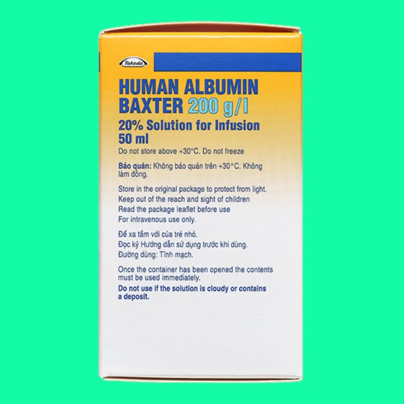 Human Albumin Baxter 200g/l điều trị bệnh nhân sốc do giảm thể tích máu