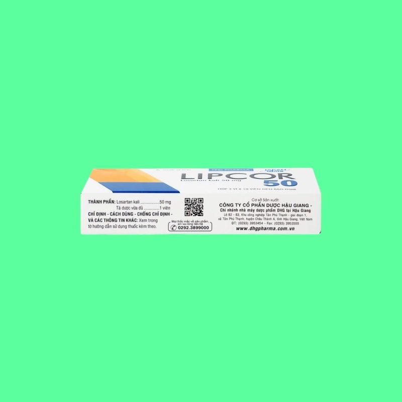 Thuốc LIPCOR 50mg điều trị tăng huyết áp, giảm nguy cơ đột quỵ