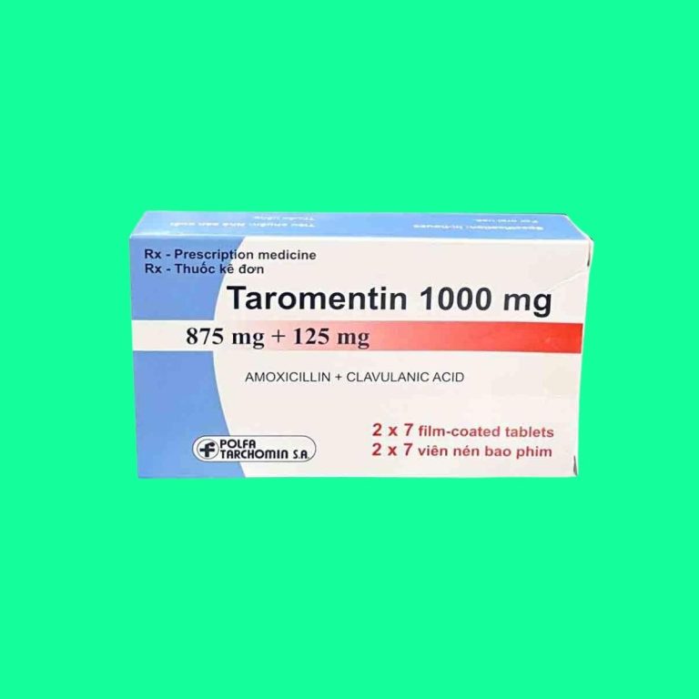 Thuốc Taromentin 1000mg điều trị viêm xoang, nhiễm trùng tai giữa