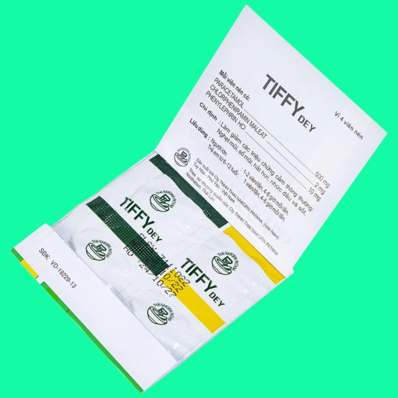 Tiffy Dey Thai Nakorn Patana giúp giảm các triệu chứng ở bệnh cảm cúm
