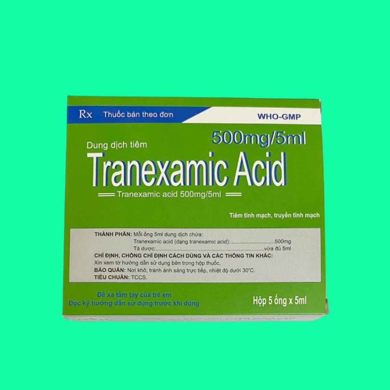 Thuốc Tranexamic acid 500mg/5ml Dược phẩm Minh Dân chỉ định cầm máu
