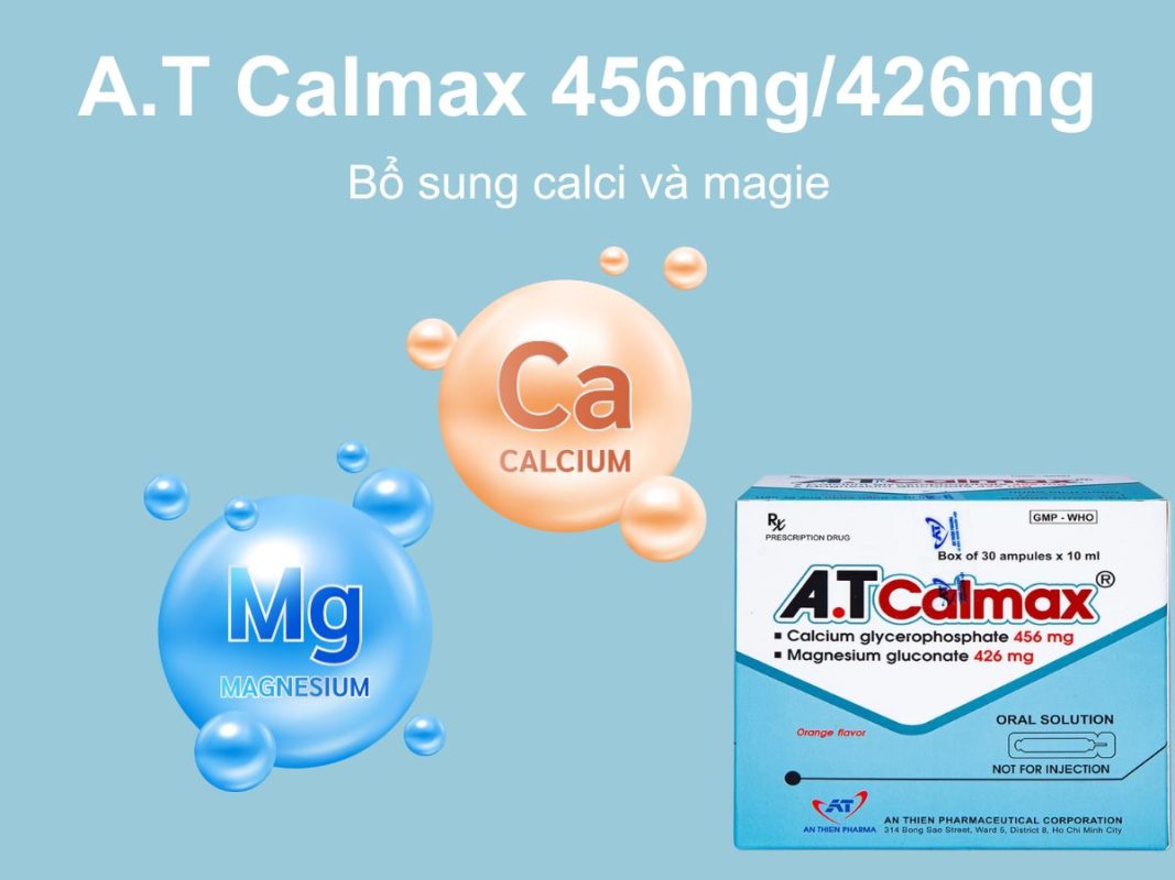 Thuốc A.T Calmax 456mg/426mg có tác dụng bổ sung calci và magie