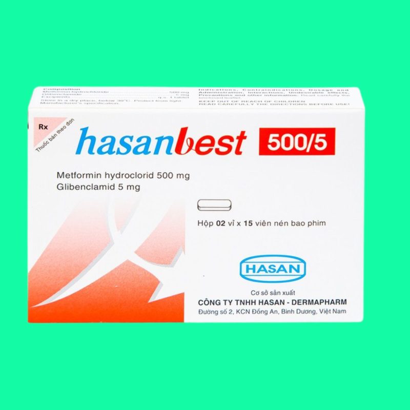 Thuốc Hasanbest 500/5 điều trị đái tháo đường tuyp 2 ở người trưởng thành
