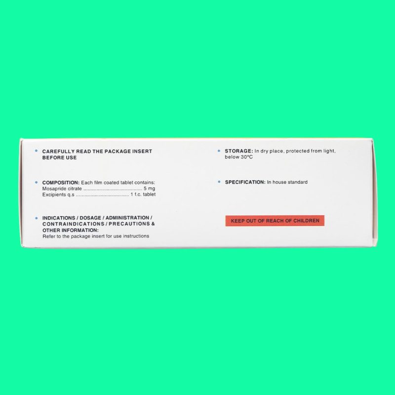 Thuốc Lampar 5mg chỉ định điều trị triệu chứng dạ dày – ruột,