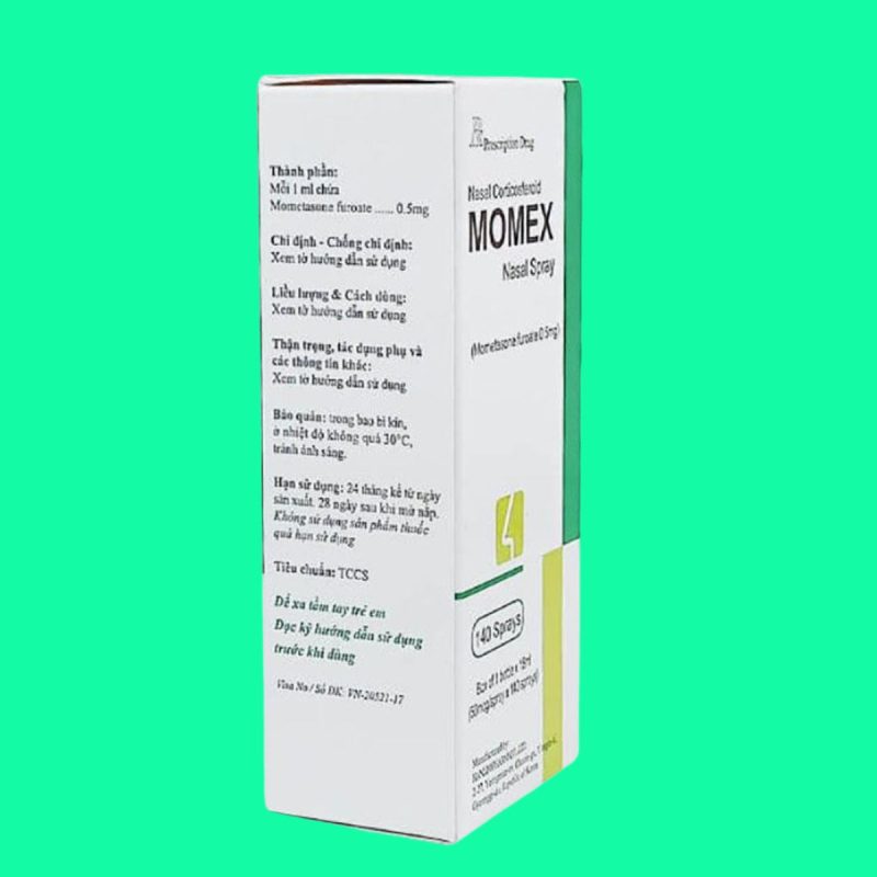 Thuốc Momex Nasal Spray điều trị viêm mũi dị ứng quanh năm, theo mùa