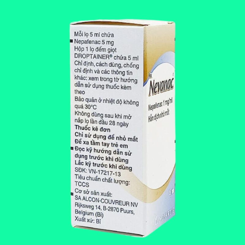 Thuốc Nevanac 1mg/ml có tác dụng điều trị viêm, đau mắt sau phẫu thuật