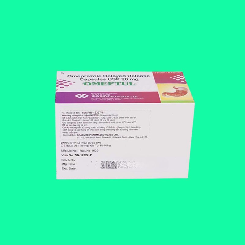 Thuốc Omeptul 20mg điều trị bệnh trào ngược dạ dày-thực quản (GERD)