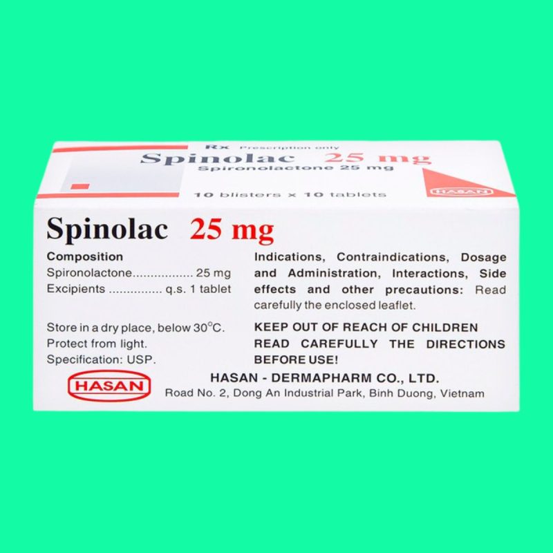 Thuốc Spinolac 25mg điều trị hội chứng thận hư, suy tim nặng