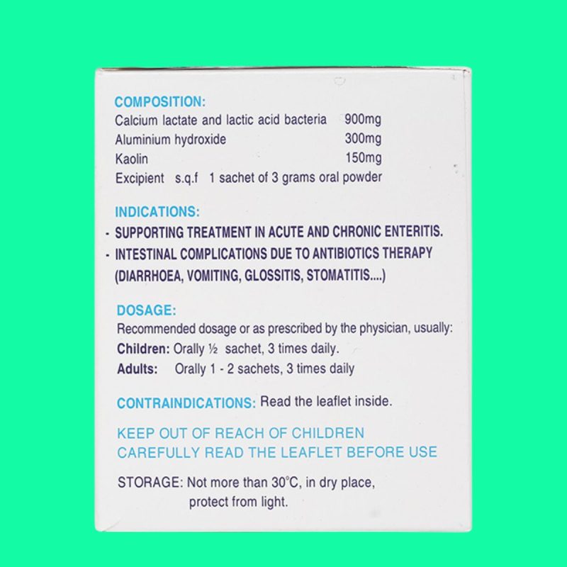 Thuốc Enteric Nadyphar gói 3g dùng điều trị viêm ruột cấp và mạn tính