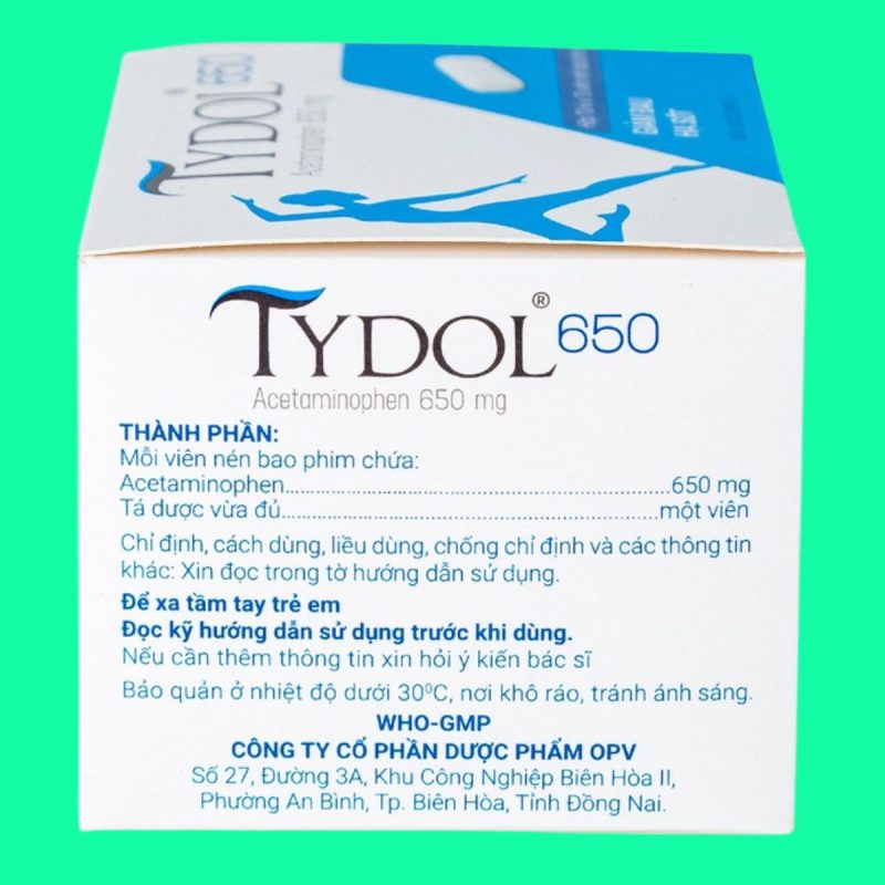 Thuốc Tydol 650 OPV có tác dụng giảm các cơn đau từ nhẹ đến trung bình