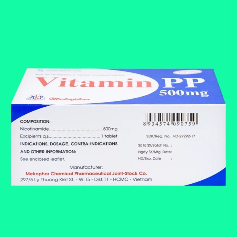 Thuốc Vitamin PP 500mg Mekophar có tác dụng điều trị thiếu vitamin PP