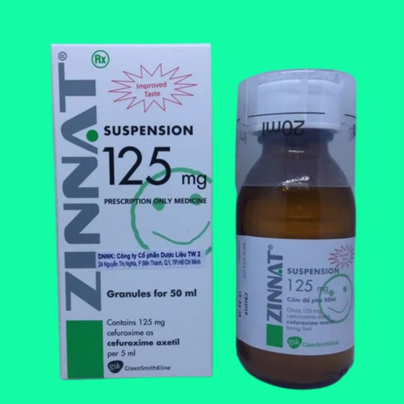 Thuốc Zinnat Suspension 125mg có tác dụng điều trị nhiễm khuẩn