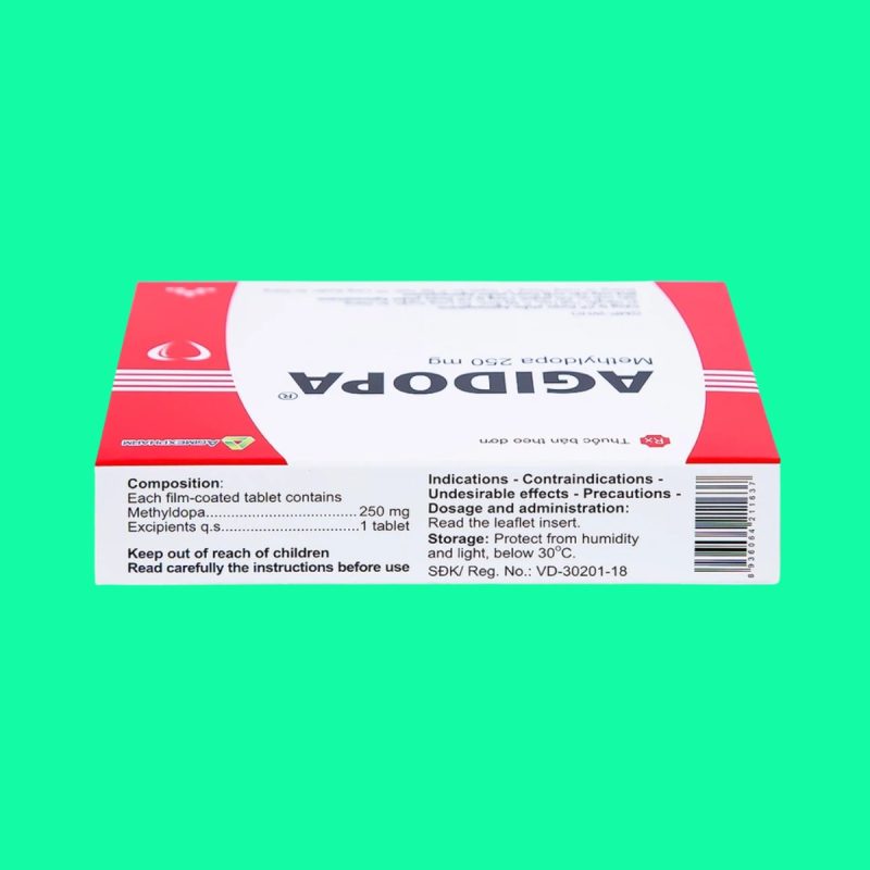 Agidopa 250mg điều trị tăng huyết áp khi không đáp ứng với thuốc khác