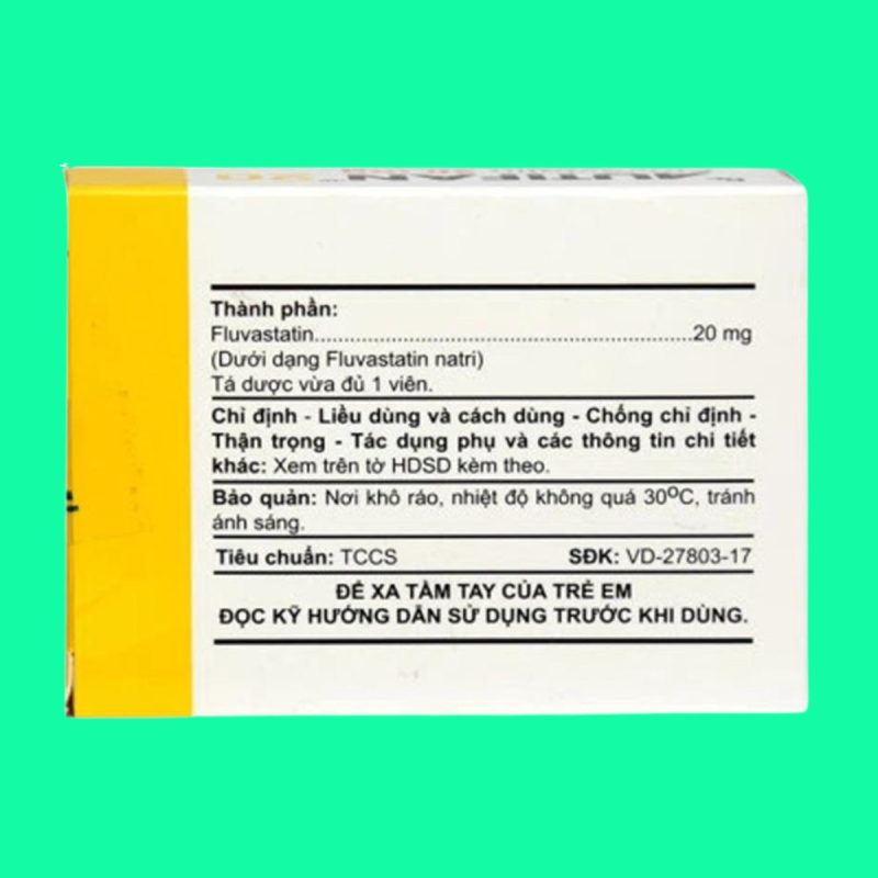 Autifan 20 điều trị rối loạn lipid máu hỗn hợp và tăng cholesterol máu