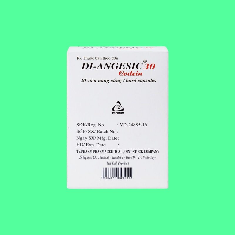 Thuốc Di-Angesic 30 Codein giảm đau cấp tính như đau đầu, đau răng