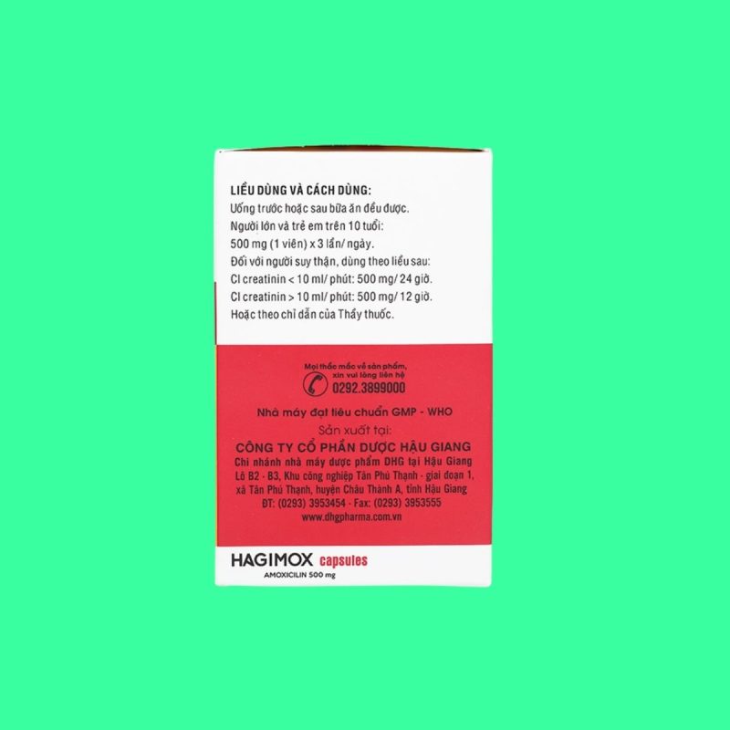 Thuốc Hagimox Capsules 500mg điều trị nhiễm khuẩn đường hô hấp