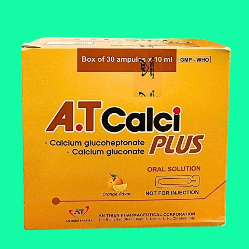 Thuốc A.T Calci Plus 300mg/700mg có tác dụng cung cấp canxi cho cơ thể