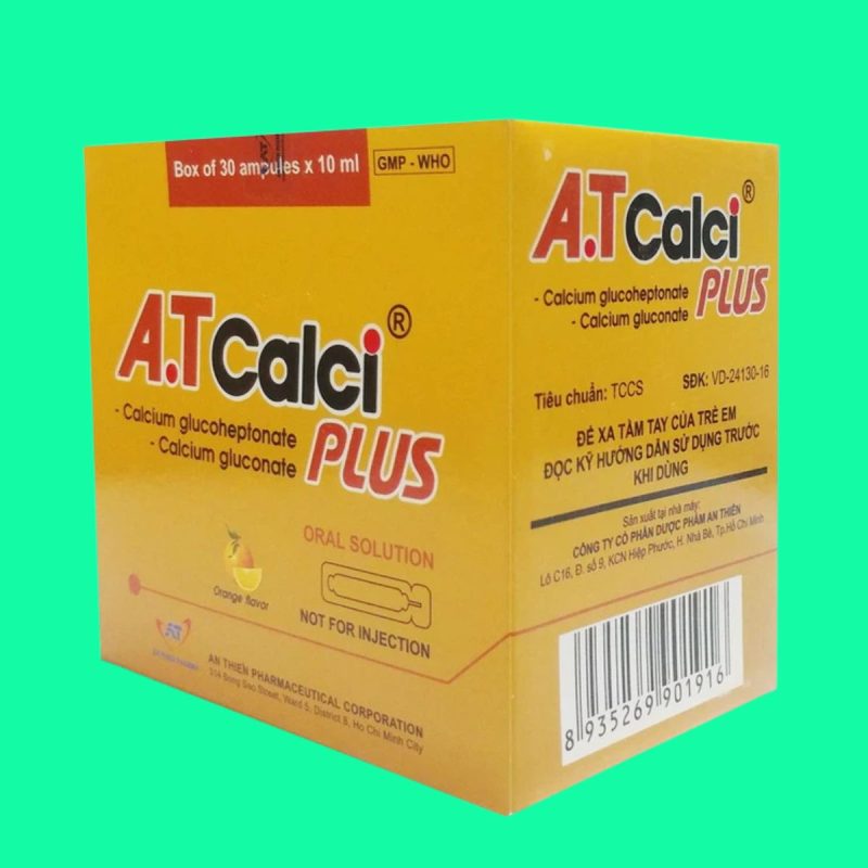 Thuốc A.T Calci Plus 300mg/700mg có tác dụng cung cấp canxi cho cơ thể