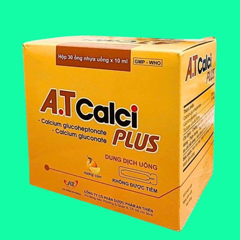 Thuốc A.T Calci Plus 300mg/700mg có tác dụng cung cấp canxi cho cơ thể