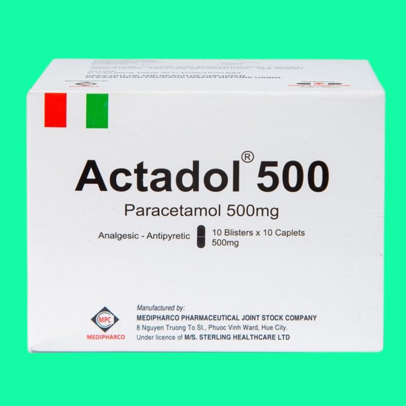 Thuốc Actadol 500 - giúp hạ sốt, giảm đau mức độ nhẹ đến vừa