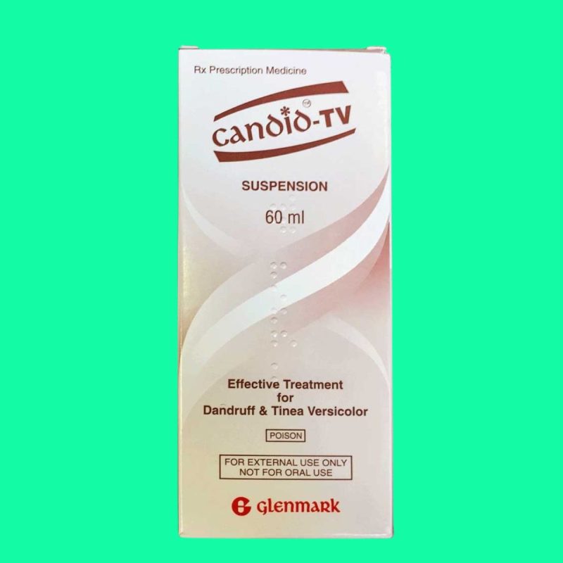 Thuốc Candid-TV Glenmark 60ml điều trị gàu, viêm da tiết bã và lang ben