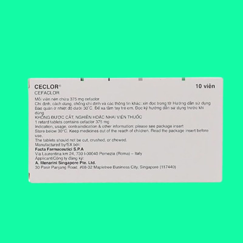 Thuốc Ceclor 375mg điều trị tình trạng viêm phế quản mạn tính