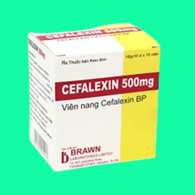 Thuốc kháng sinh Cefalexin 500mg Brawn điều trị nhiễm khuẩn xương khớp