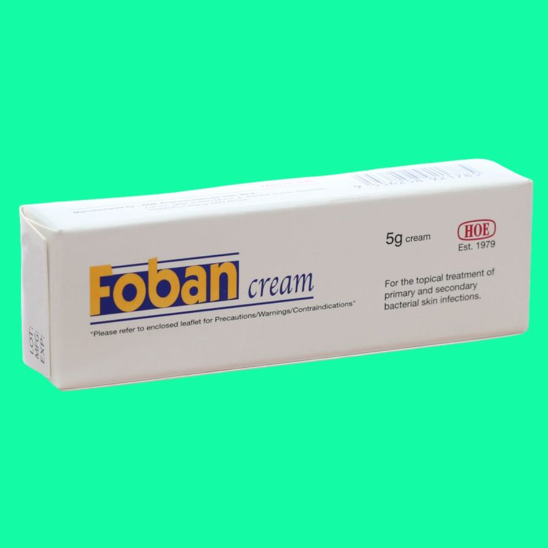 Thuốc Foban Cream 5g có tác dụng điều trị tổn thương da do vi khuẩn